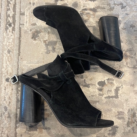 Topshop | Shoes | Tip Shop Suede Heels With Ankle Strap | Poshmark